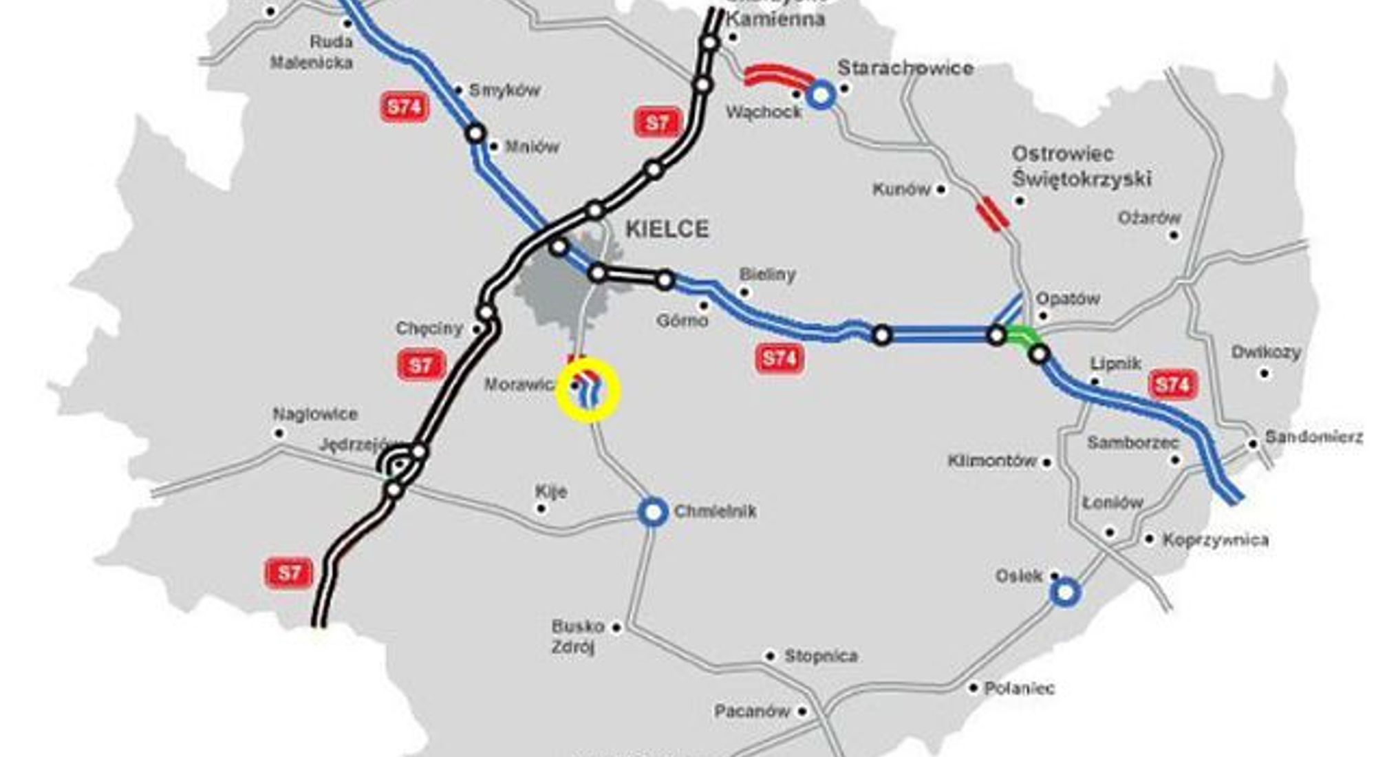 Pod Kielcami trwa budowa obwodnica Morawicy i Woli Morawickiej, w ciągu ...